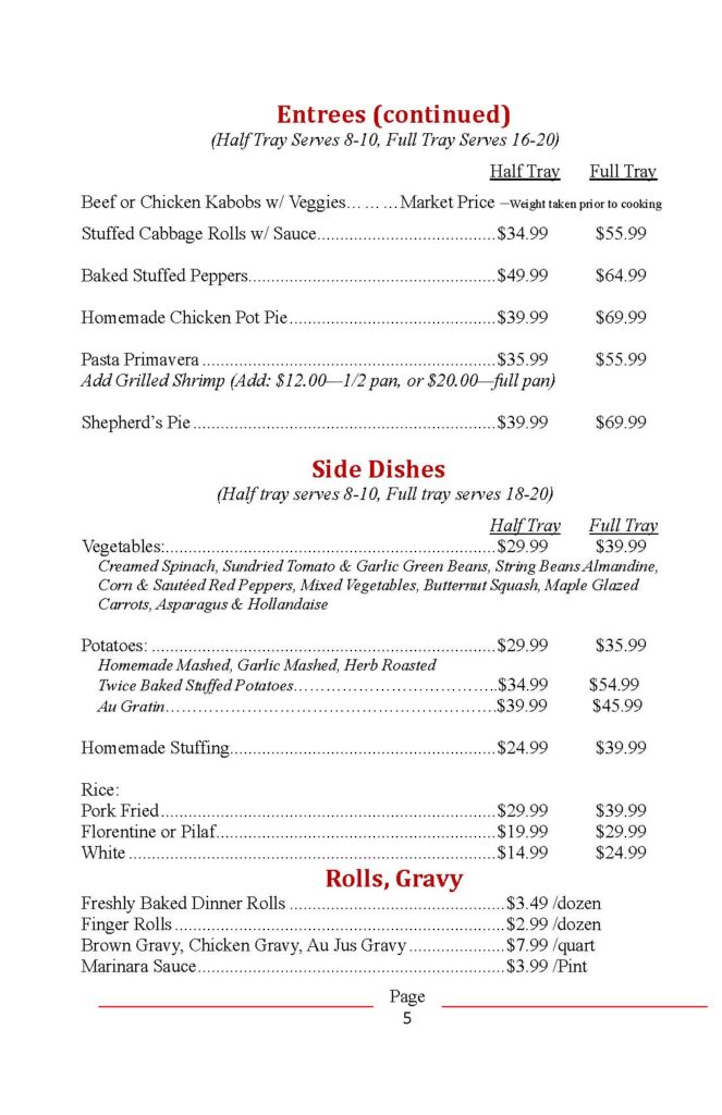 Catering | McKinnon's Supermarket